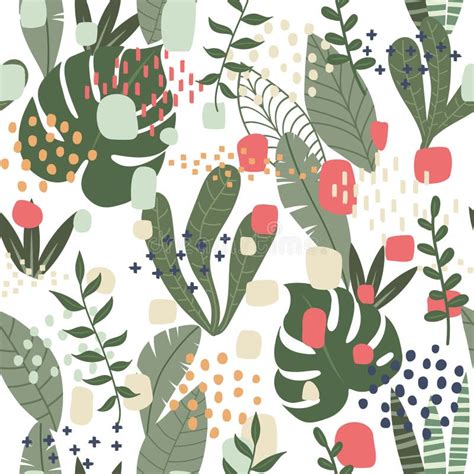 Dot And Leaves Pattern Stock Vector Illustration Of Background 152016068