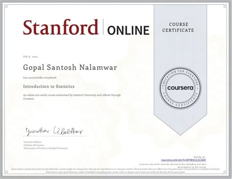 Finished Statistics Course On Coursera Gopal Nalamwar Posted On The Topic Linkedin