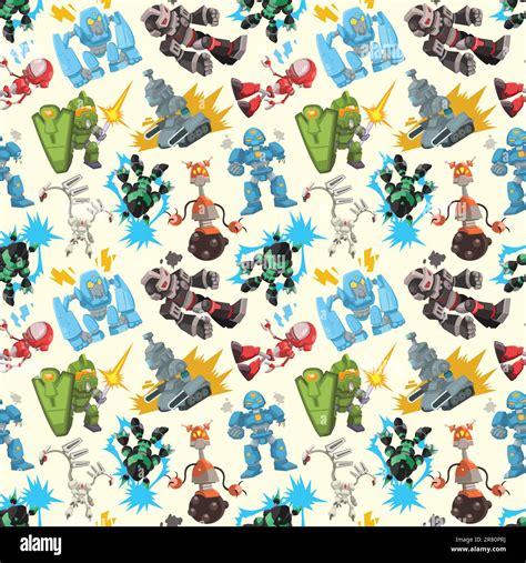 Seamless Robot Pattern Stock Vector Image And Art Alamy