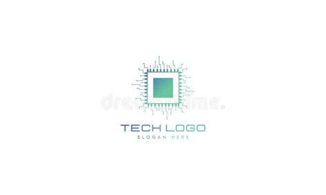 Chip Digital Logo Design Template Tech Cpu Chip Electronic Logo