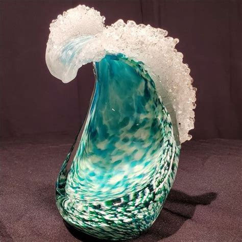 Beautiful Glass Wave Sculpture Oahu Auctions