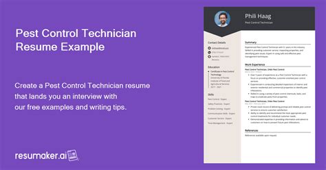 Pest Control Technician Resume Examples Template And 20 Tips