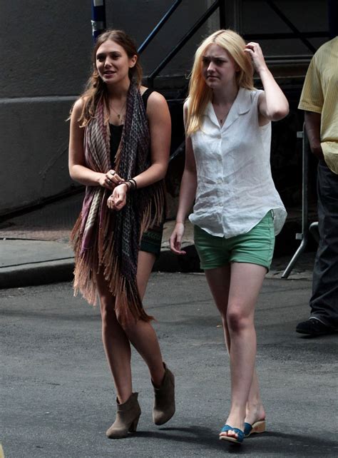 Dakota Fanning And Elizabeth Olsen On The Set Of Very Good Girls