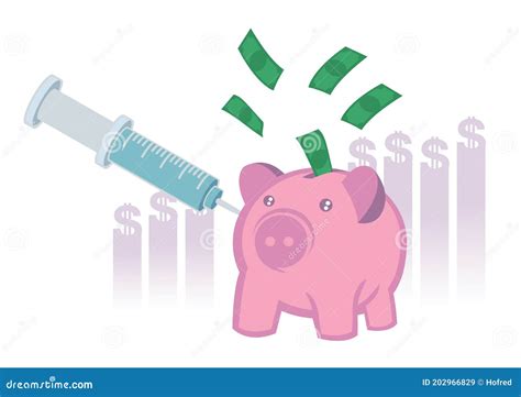 Injection Into Money Piggy Bank Stock Vector Illustration Of Banks