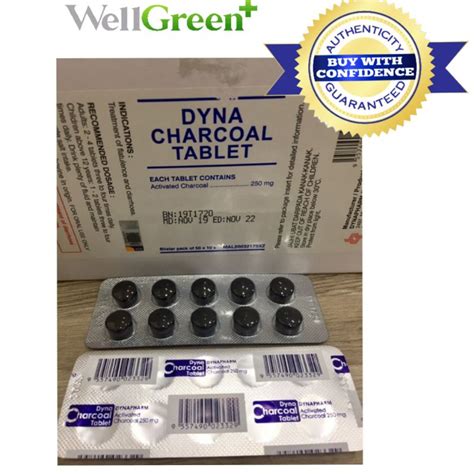 Dynapharm Charcoal Tablet 250mg Activated Charcoal Authentic