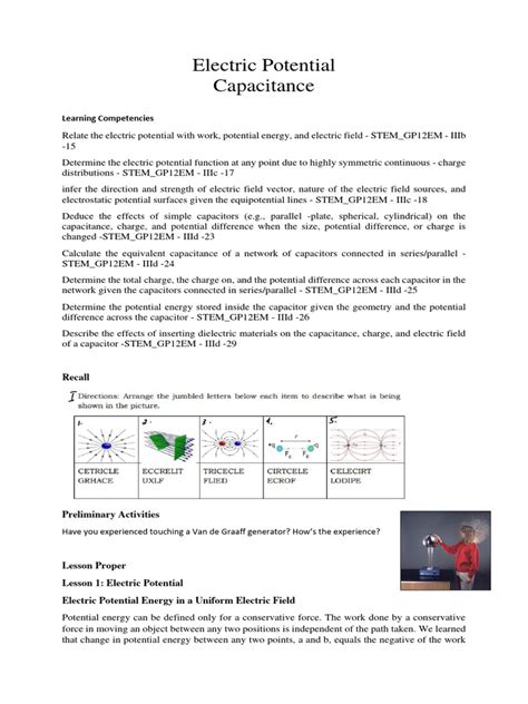 Module 4 Electric Potential And Capacitance Pdf Capacitance