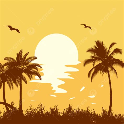 Sunset Beach Side View Portrait Design Background Sunset Beach