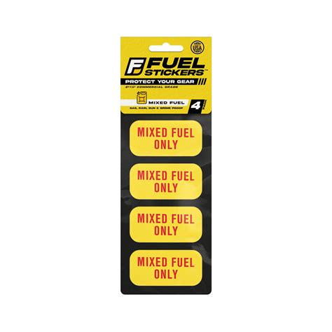 Mixed Fuel Only Sticker 2x1 4 Labels