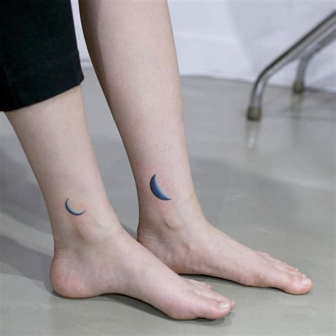 Crescent Moon Foot Tattoos Foxes Moon Ankle Tattoo Steal Her Style