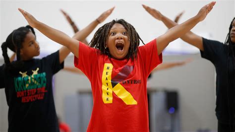 Local Step Teams Perform For Youth At Grand Slam Summer Camp