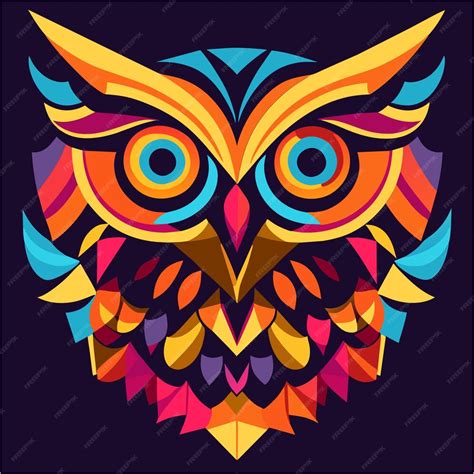 Premium Vector The Wise Owls Stare Concentrated Wisdom In Vector