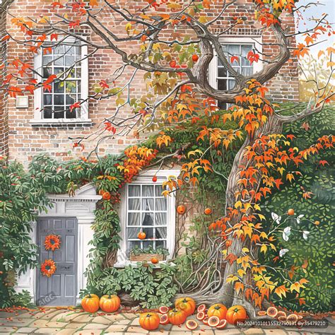 Ai创作图秋季柿子树小院背景 伸出墙外的柿子树 长满叶子的房屋 门口的柿树 南瓜屋插画 民房秋季 古宅橙子树 柿子园插画 庭院柿子树 爬满爬墙虎的房子 窗外的柿子树 秋天树下小屋 柿子树装饰画