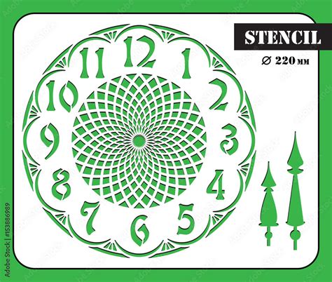 Stencil Clockwork Geometric Circle Dial With Arrows Made In Vector My Be Used For Laser