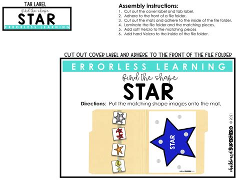 Errorless Shapes File Folder Games Chalkboard Superhero