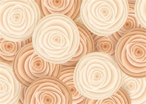 Flores Beige Al Estilo Del Papel De Arte Fondo De Rosas Hecho De Papel