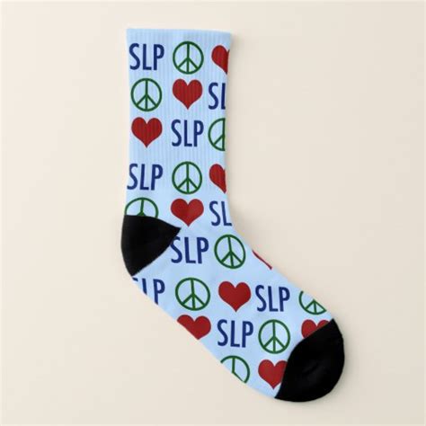 Peace Love Slp Speech Language Pathology Socks Zazzle