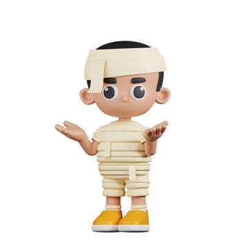 Premium Psd Mummy Confused 3d Cartoon Pose
