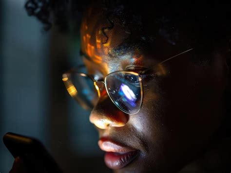 Premium Photo A Closeup Of A Persons Face Illuminated By The Glow Of