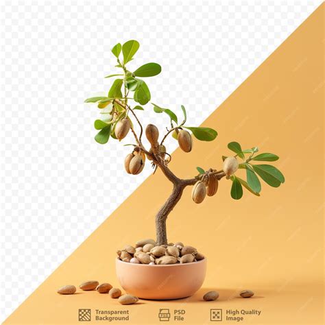 Premium Psd A Small Black Tree With A Peanut