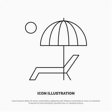 Beach Umbrella Bench Enjoy Summer Line Icon Vector 13343556 Vector Art At Vecteezy