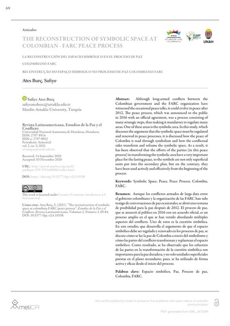 Pdf The Reconstruction Of Symbolic Space At Colombian Farc Peace Process