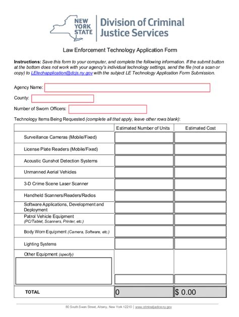 Fillable Online Law Enforcement Technology Application Form Fax Email