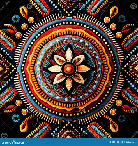 Floral Tribal Indian Elements Vector Illustration