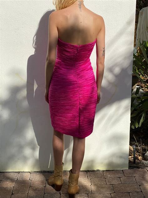 1980s Mini Dress Richilene Eighties Shocking Pink M Gem