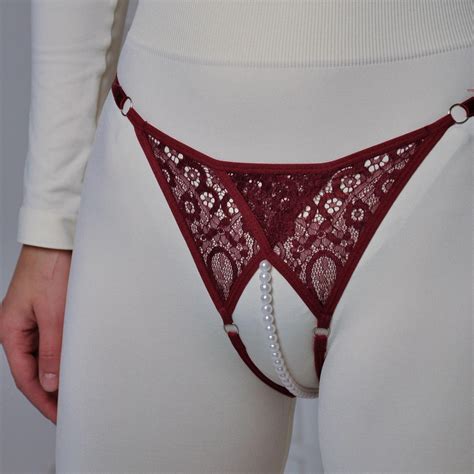 Pearl Thong Pantiespearl Pantiesopen Butt Pantyopen Pantycrotchless
