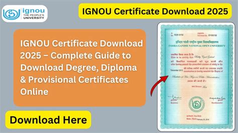 Ignou Certificate Download 2025 Complete Guide To Download Degree Diploma And Provisional
