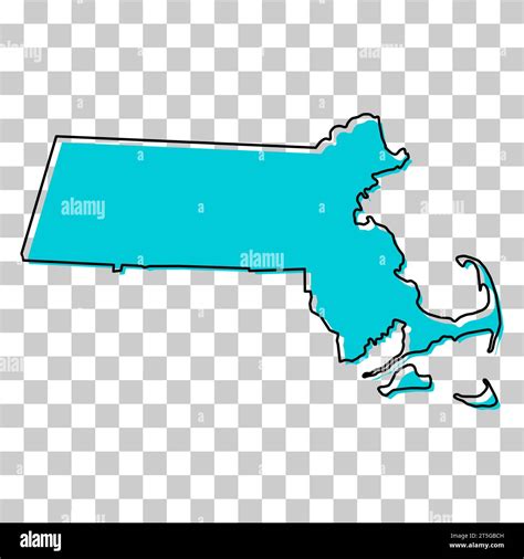 Massachusetts Map Shape United States Of America Flat Concept Icon