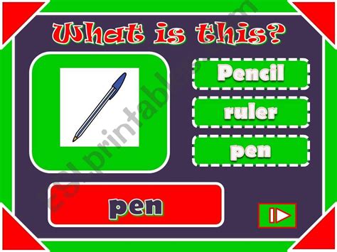 Esl English Powerpoints Classroom Items Ppt