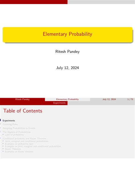 Elementaryprobability Pdf Experiment Probability Theory