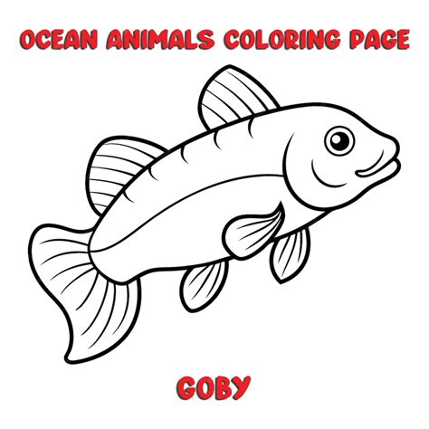 Premium Vector Black And White Cartoon Illustration Of Cute Goby