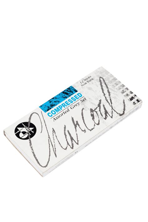 Compressed Charcoal Set Of 12 Sticks Assorted Greys Clark Craft