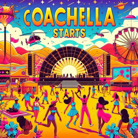 Premium Photo Illustration Of Coachella Starts Celebration With