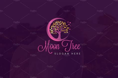 Moon Tree Logo Template Tree Logos Logo Templates Logo Concept