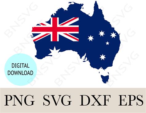 Australia Flag Map Instant Download Svg Australia Layered File Eps