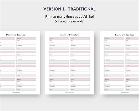Printable And Fillable Password Tracker Password Log Password Keeper