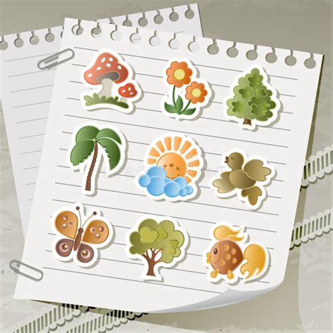 Set Of Scrapbook Elements Stock Vector Illustration Of Green 23113126