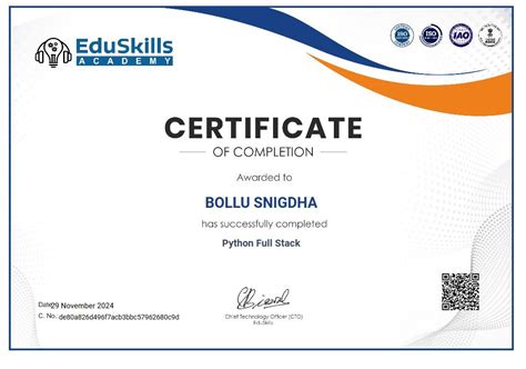 Snigdha Bollu On Linkedin Python Fullstackdeveloper Eduskills