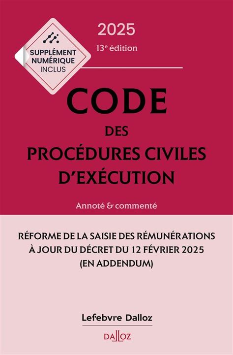 Codes Dalloz Professionnels Code Des Procédures Civiles Dexécution