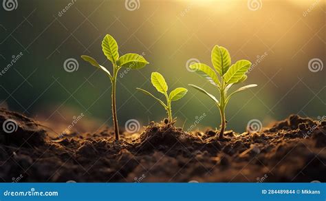 Tree Growth In Three Steps In Nature Stock Illustration Illustration Of Sapling Shrub 284489844