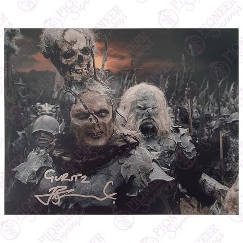 Lord Of The Rings Guritz Battle 8 X 10 Print Signed By Joel Tobeck Silver Coa Optional