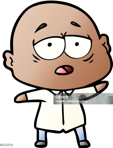 Kartun Pria Botak Lelah Ilustrasi Stok Unduh Gambar Sekarang Capek