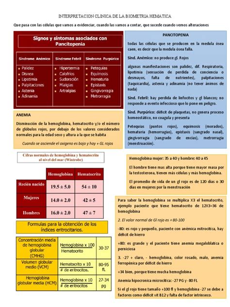 2 Interpretacion Clinica De La Biometria Hematica Pdf Anemia