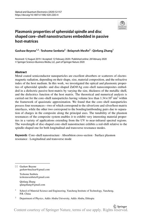 Plasmonic Properties Of Spheroidal Spindle And Disc Shaped Coreshell Nanostructures Embedded In