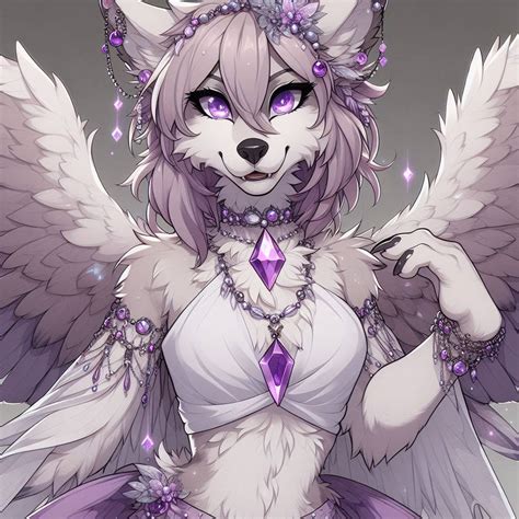 A Female Furry Wolf With White Amethyst Scales By Rtxrkibi On Deviantart