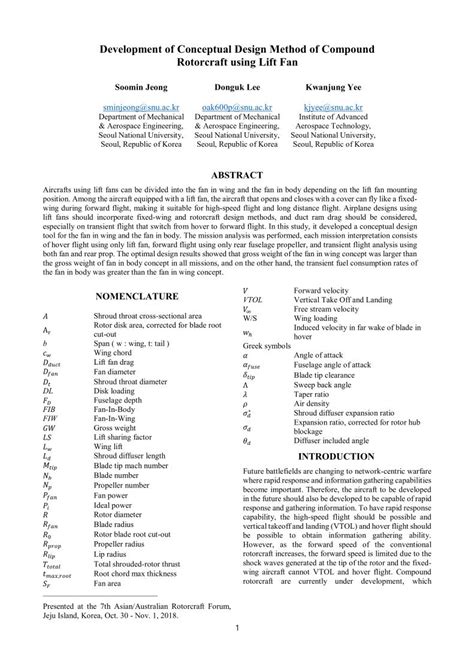 Development Of Conceptual Design Method Of Compound Rotorcraft Using Lift Fan Vertical Flight
