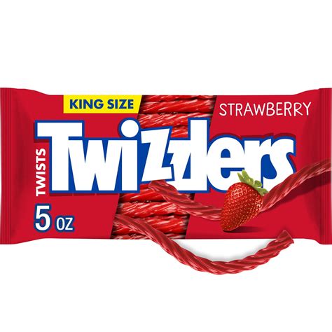 Twizzlers Strawberry Flavored Twists King Size Chewy Candy 5 Oz Bag